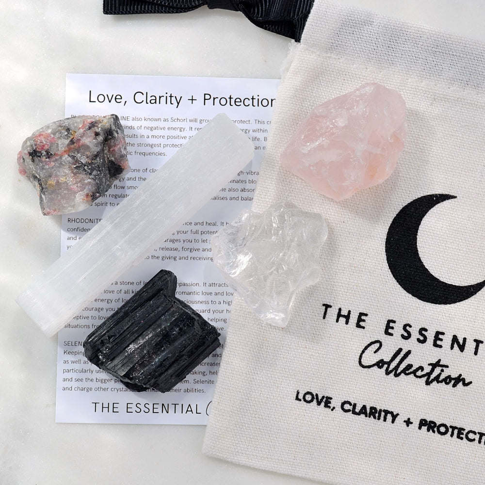Love, Clarity + Protection Raw Crystal Kit | The Essential Collection