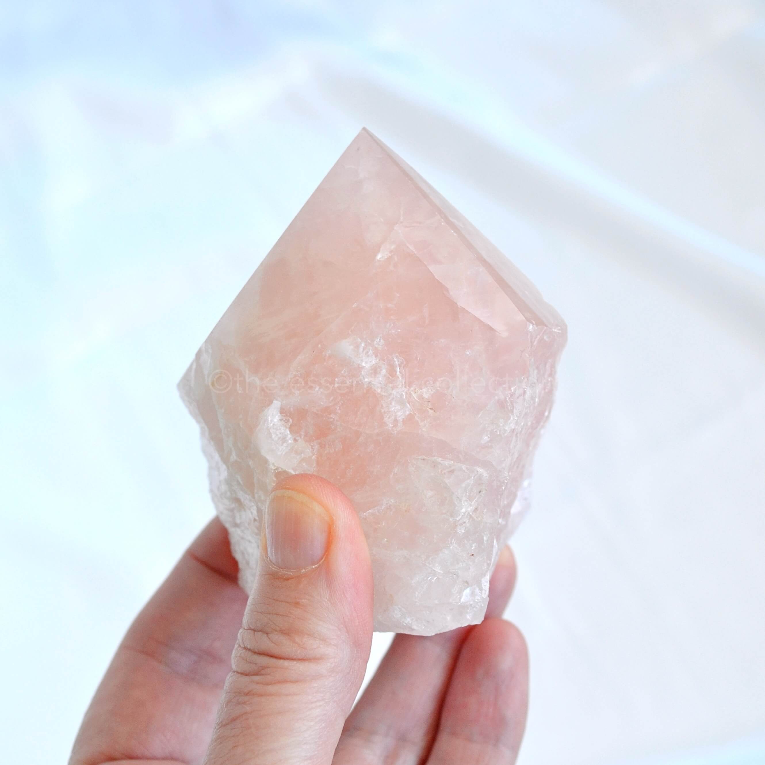 Rose Quartz Semi-Polished Tower/Point Tower | Crystals Australia – The ...