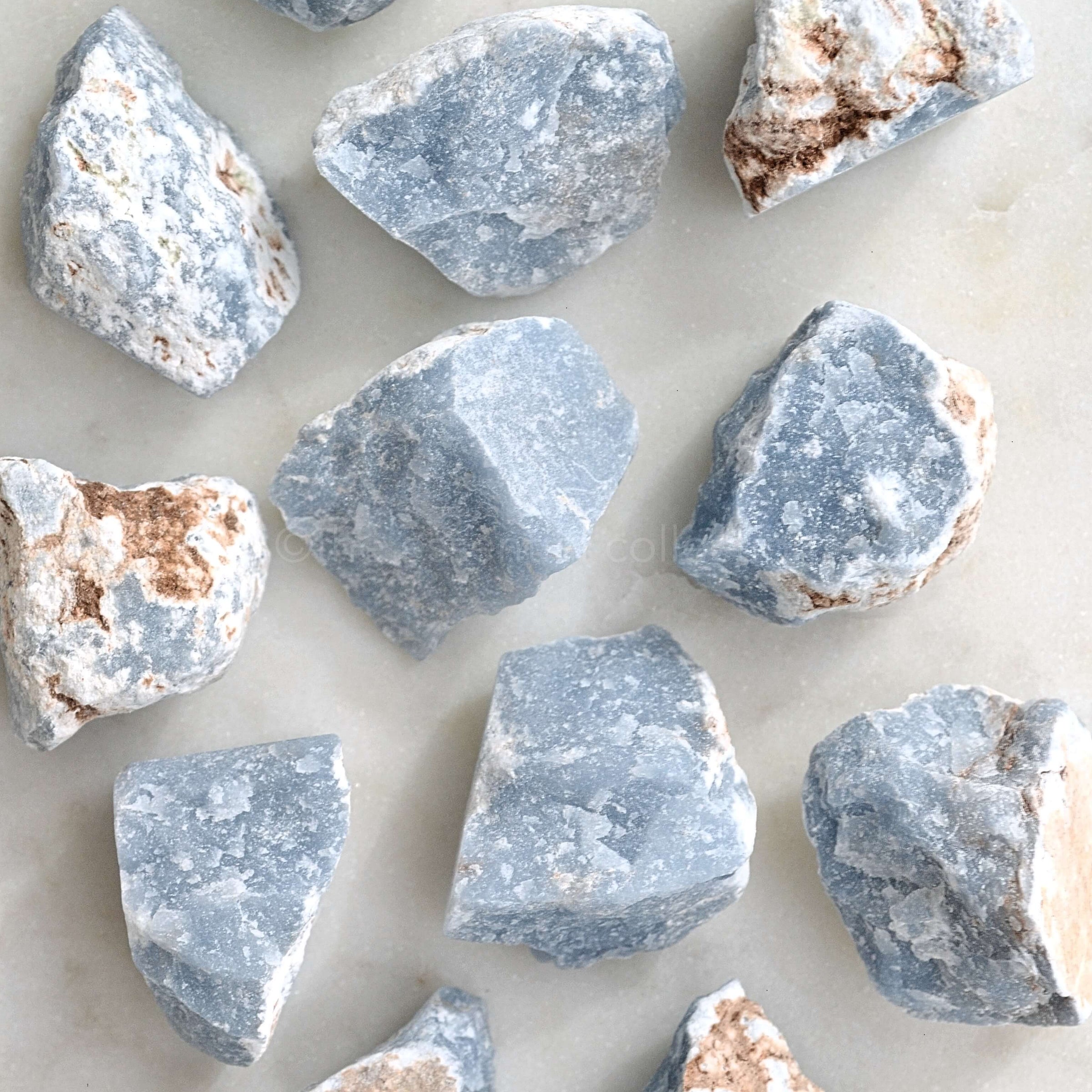 Raw Angelite Crystals – The Essential Collection